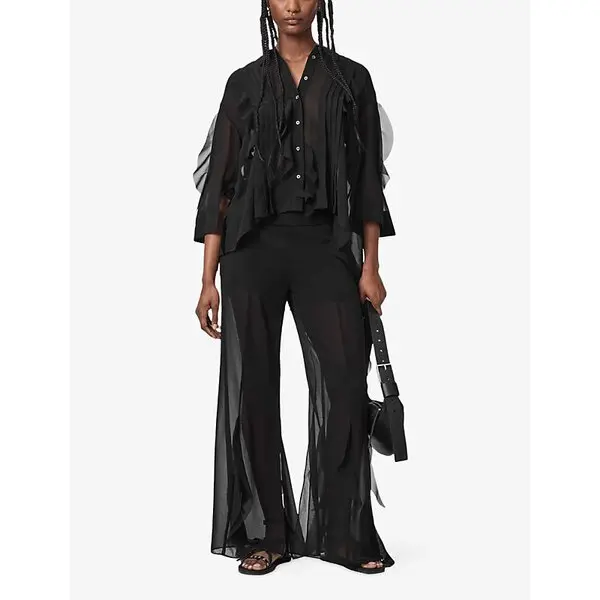 ALLSAINTS Minna Pointed-collar Woven Shirt