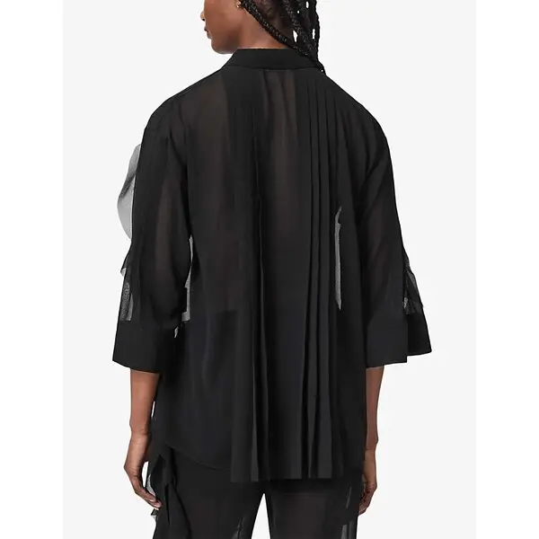 ALLSAINTS Minna Pointed-collar Woven Shirt