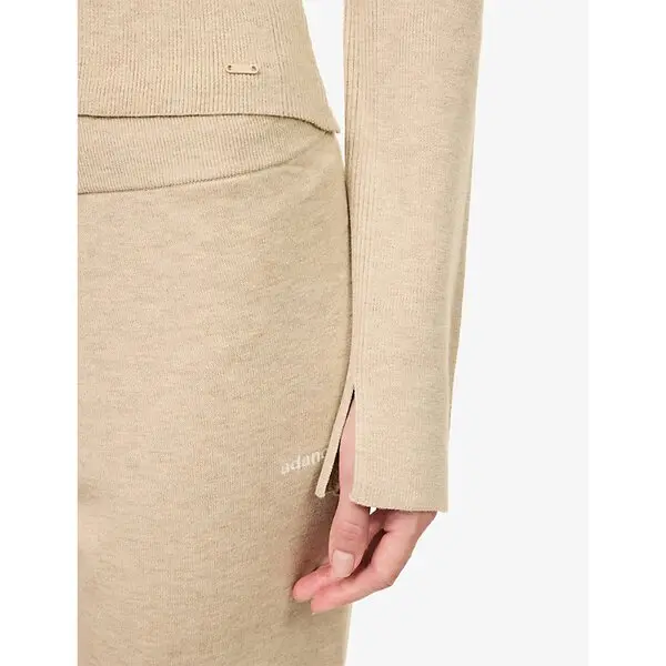 ADANOLA Collar Long-sleeve Knit Top