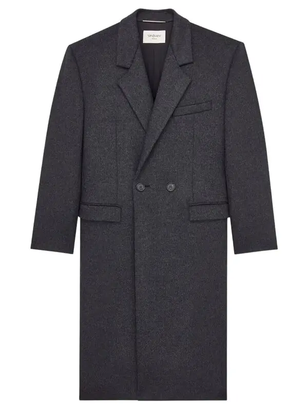 Saint Laurent Brushed Wool Double-faced Coat