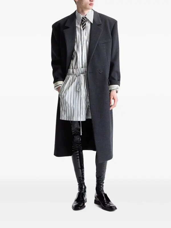 Saint Laurent Brushed Wool Double-faced Coat
