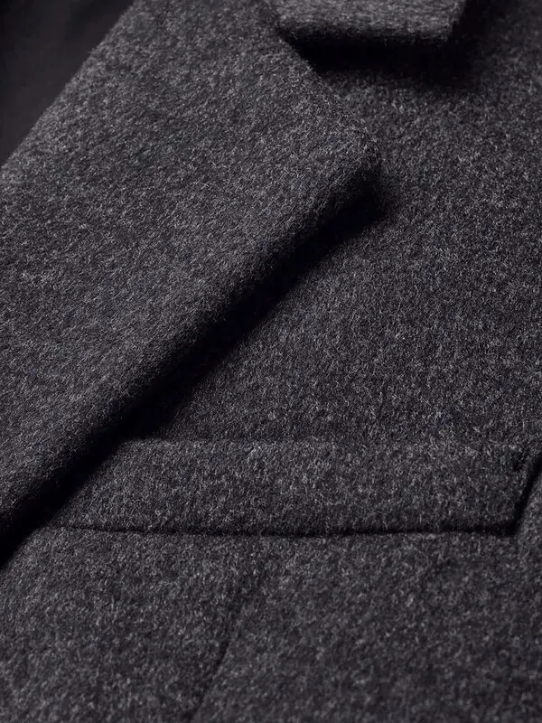 Saint Laurent Brushed Wool Double-faced Coat