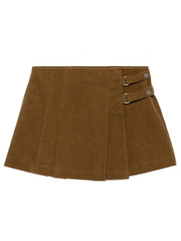 GOLDEN GOOSE Raelynn Velvet Mini Skirt With Pleats