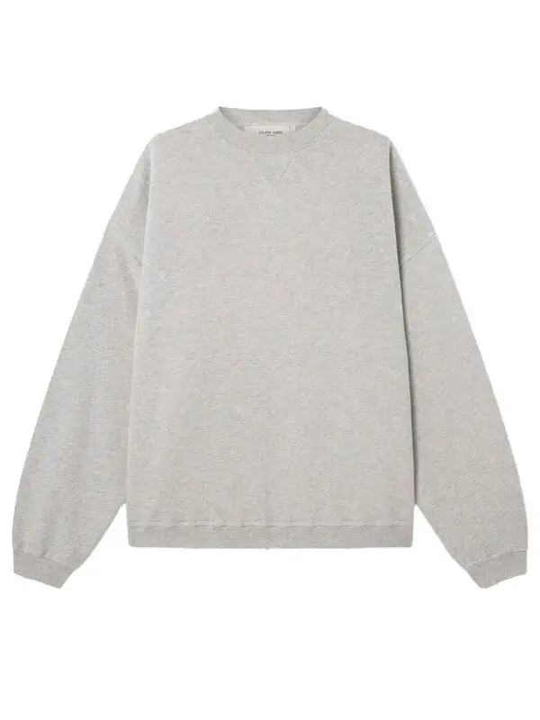 GOLDEN GOOSE Gray Melange Cotton Sweatshirt With Logo