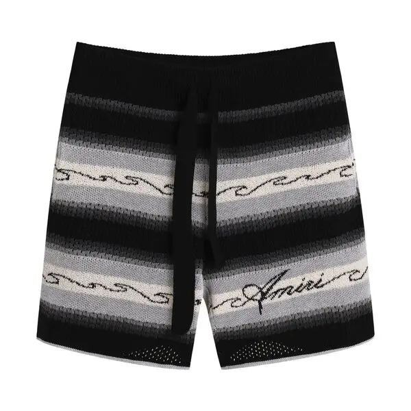 Amiri Wave Baja Stripe Short - Black
