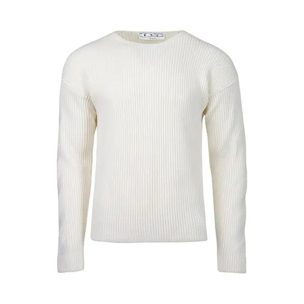 Off-White Slick Diag Knit Crewneck 'beige/beige - Cream