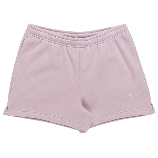 Nike Studio Fleece Medium Weight Mid-rise Shorts 'bleached Lilac/sail - Purple
