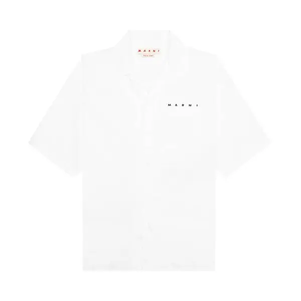 Marni Boxy Fit Logo Bowling Shirt 'lily - White