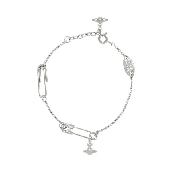 VIVIENNE WESTWOOD Safety Pin Charm Bracelet - Silver