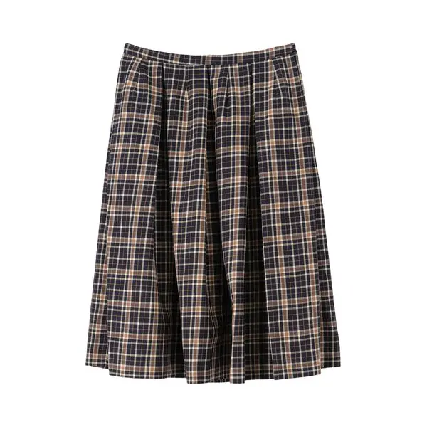 MARGARET HOWELL Darted Full Skirt 'navy/ecru/mineral - Blue