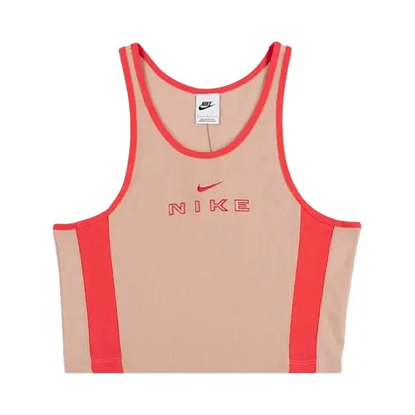 Nike Nsw Tight Graphic Tank Top 'linen/light Crimson - Pink