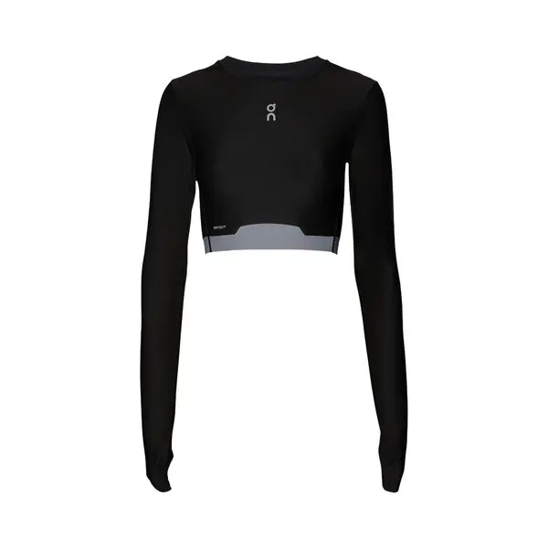 On Train Lg-sleeve Crop - Black