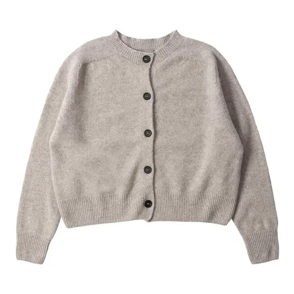 MARGARET HOWELL Small Crew Neck Cardigan 'natural - Cream