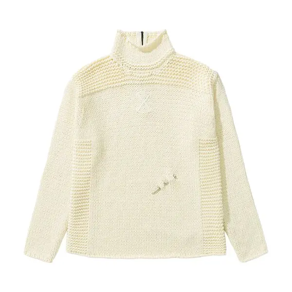 Off-White Meteornail Knit Zip Mockneck 'tofu - Tan