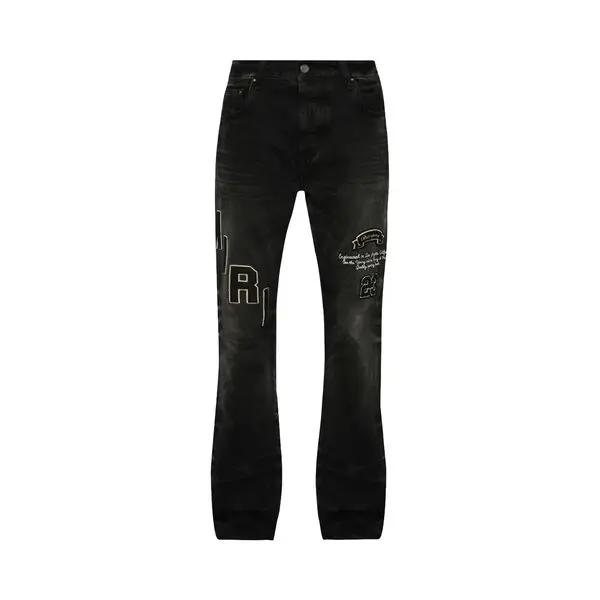 Amiri Hockey Logo Straight Jean 'faded - Black