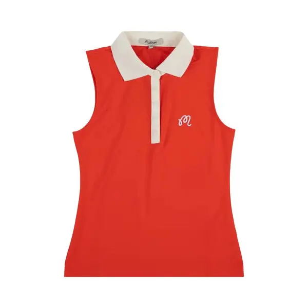 MALBON Sleeveless Collared Polo - Red