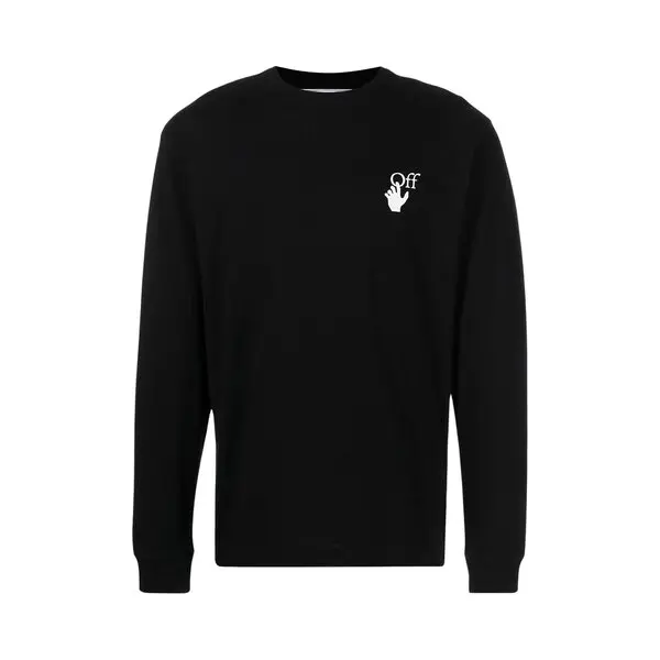 Off-White Cut Here Arrow Long-sleeve Skate Tee /white - Black