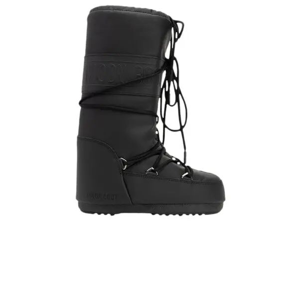 Moon Boot Icon Rubber Lace Up Boots - Black