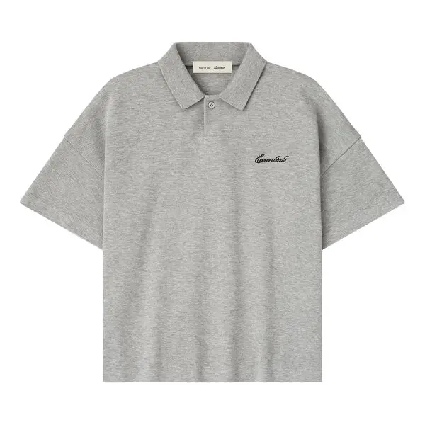 Fear Of God Pique Signature Classic Polo 'concrete Heather - Grey