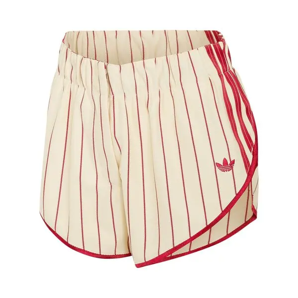 Adidas Pinstripe Firebird Shorts 'warm Vanilla/team Victory Red - Cream