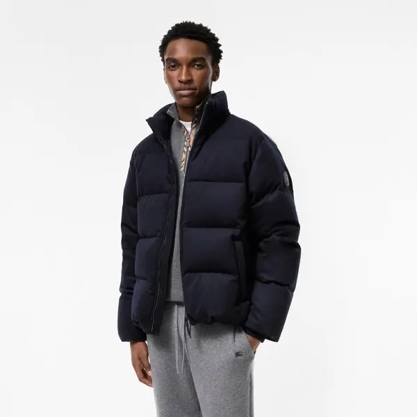 Burberry Cashmere Puffer Jacket With Packaway Hood - Navy