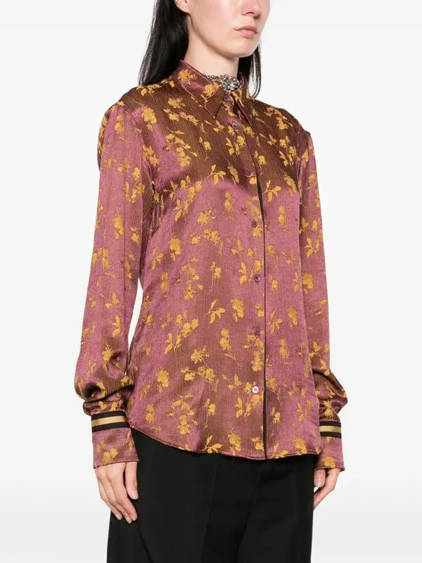 Dries Van Noten Chloris Printed Shirt - Purple