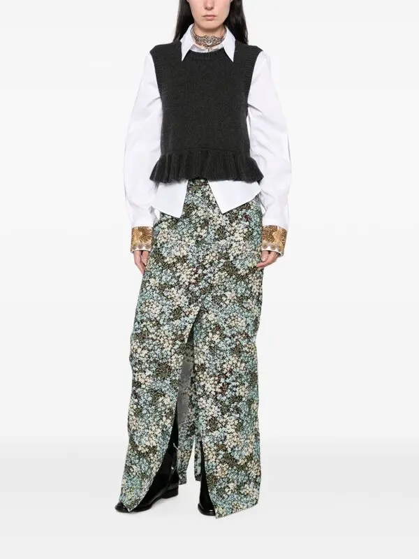 Dries Van Noten Chloris Cotton Shirt With Embellished Cuffs - White