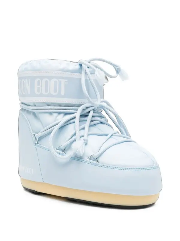 Moon Boot Icon Low Snow Boots With Tie Fastening - Sky Blue