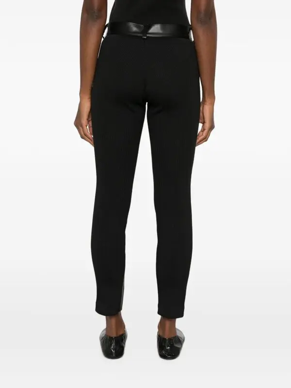 Sacai Faux Leather Trousers With Paneled Knit Detail