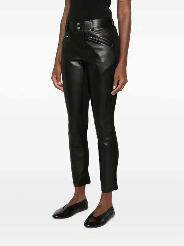 Sacai Faux Leather Trousers With Paneled Knit Detail