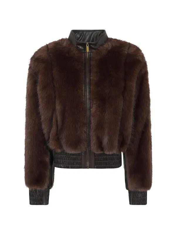 Zimmermann Valiant Faux Fur Jacket - Brown
