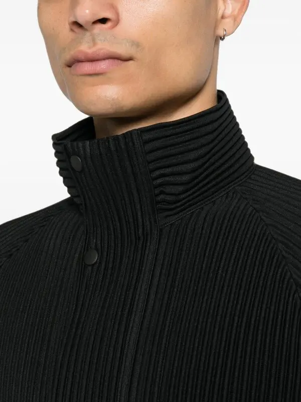 Issey Miyake Pleated Cardigan - Black
