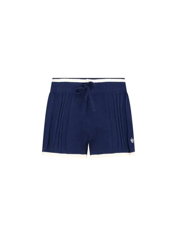 Adidas Ribbed Knit Shorts - Blue