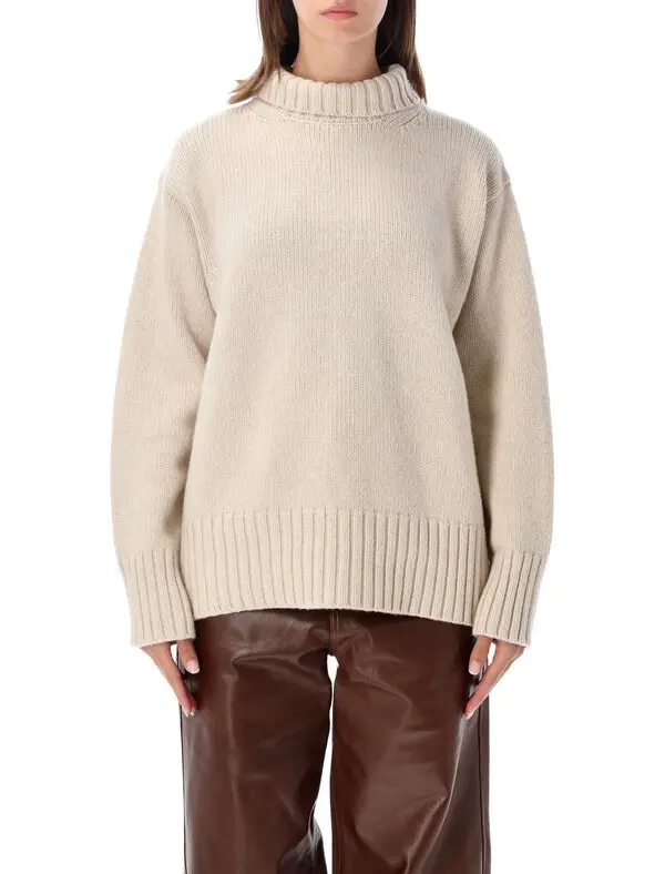 RÓHE Oversized Turtleneck Sweater - Oat