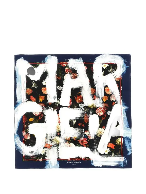 MAISON MARGIELA 100% Silk Scarf With Ornamental Pattern - Multicolor