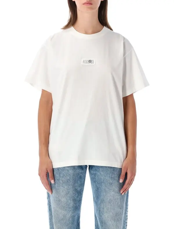 MAISON MARGIELA Oversized Cotton Logo Patch T-shirt - Bianco