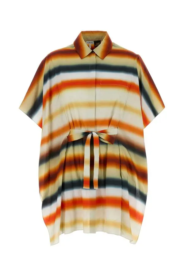 Loewe Printed Poplin Caftan Dress - Stripped