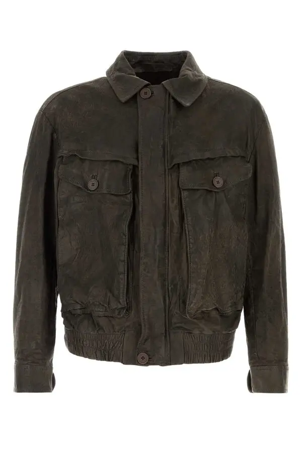SALVATORE SANTORO Ovine Leather Bomber Jacket For