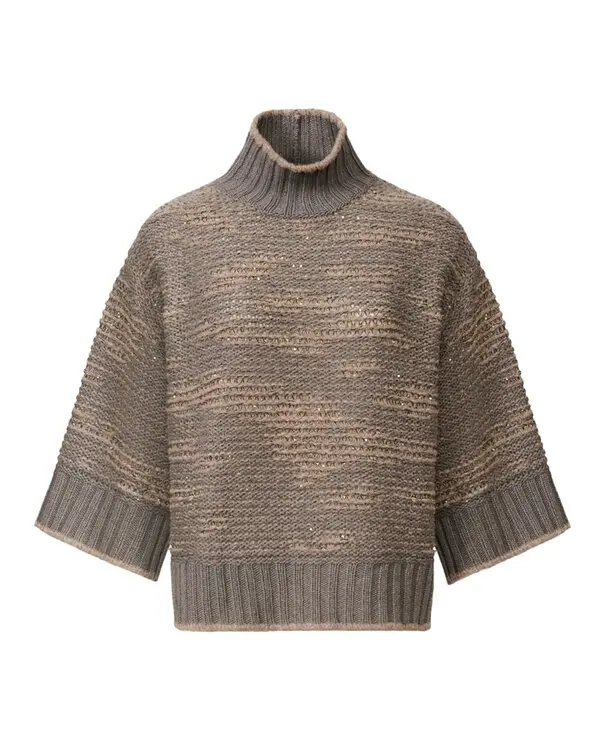 Fabiana Filippi Oversized Turtleneck Sweater With Speckled Texture - Falco