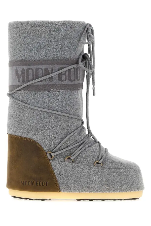 Moon Boot Icon Felt Mini Boots With Rubber Sole