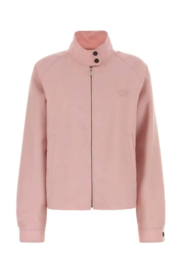 Miu Miu Mohair-blend Jacket With Soft Texture And Tailored Structure - Pink