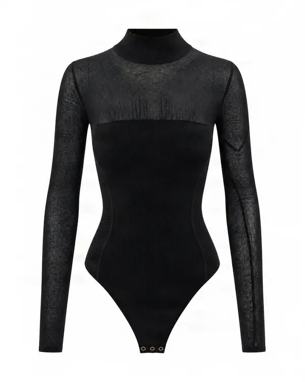 Elisabetta Franchi Long Sleeve High Neck Bodysuit