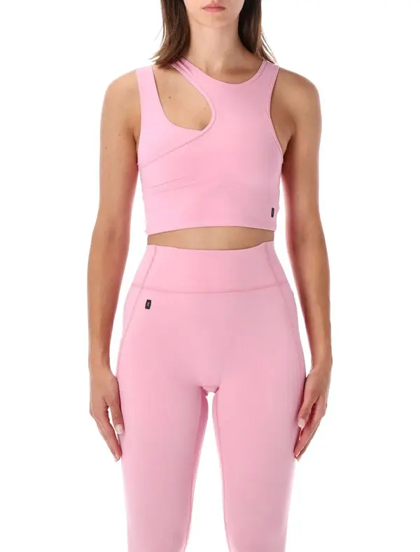 On Asymmetric Cutout Crop Top - Rosa