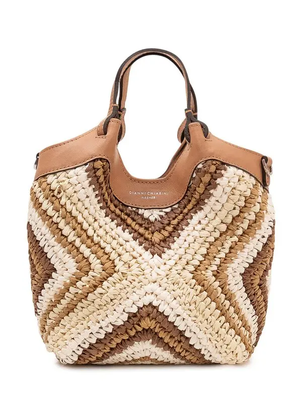 GIANNI CHIARINI Geometric Woven Mini Handbag - Var.cuoio