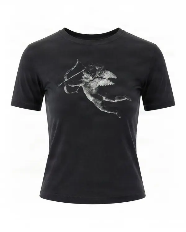 Fiorucci Graphic Cotton T-shirt - Black