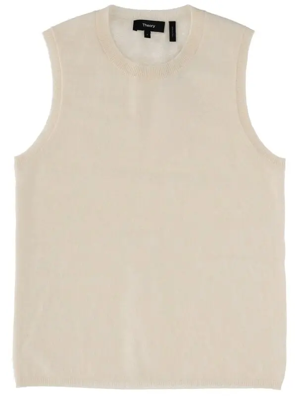 Theory Sleeveless Cashmere Vest - Ivory