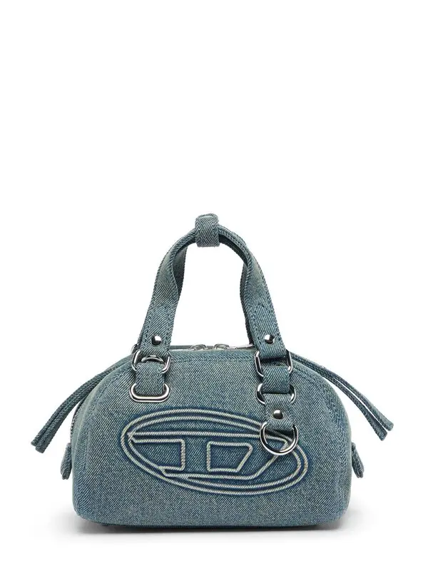 DIESEL® Mini Cotton Top-handle Bag With Adjustable Removable Shoulder Strap - Blu