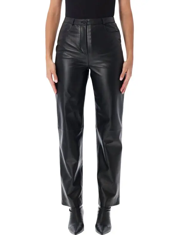 Loulou De Saison High-waist Straight-leg Leather Pants
