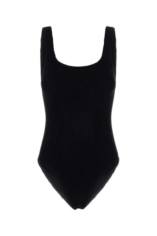 Hunza G Square-neck Stretch Nylon One Piece Swimsuit - Black