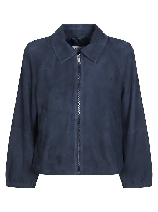 Max Mara Suede Bomber Jacket - Blu